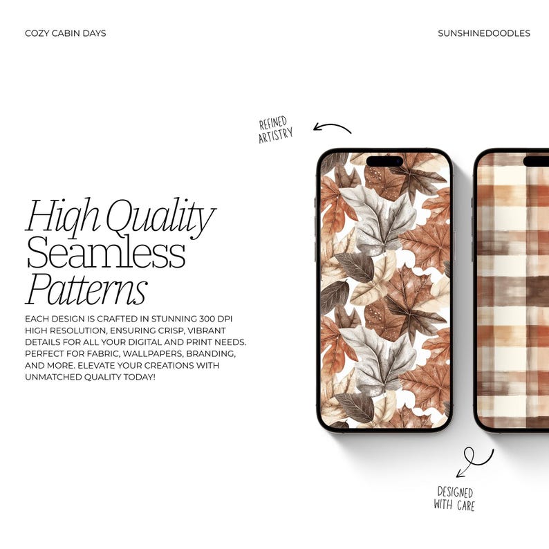 Fall Seamless Patterns, Cozy Autumn Digital Paper, Autumn Watercolor ...