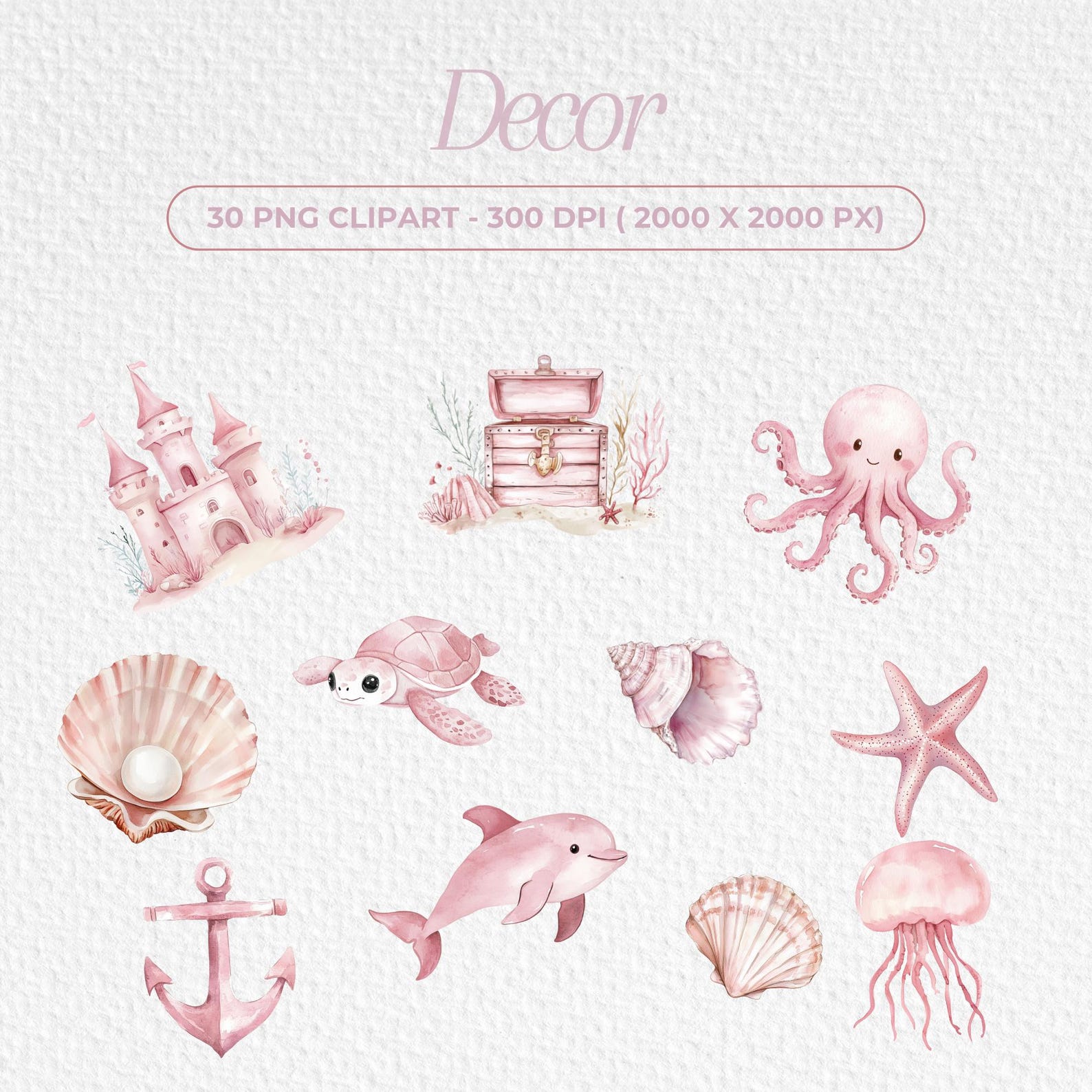 Cute Mermaid Watercolor Clipart, Nursery Mermaid Clipart Kids, Under ...