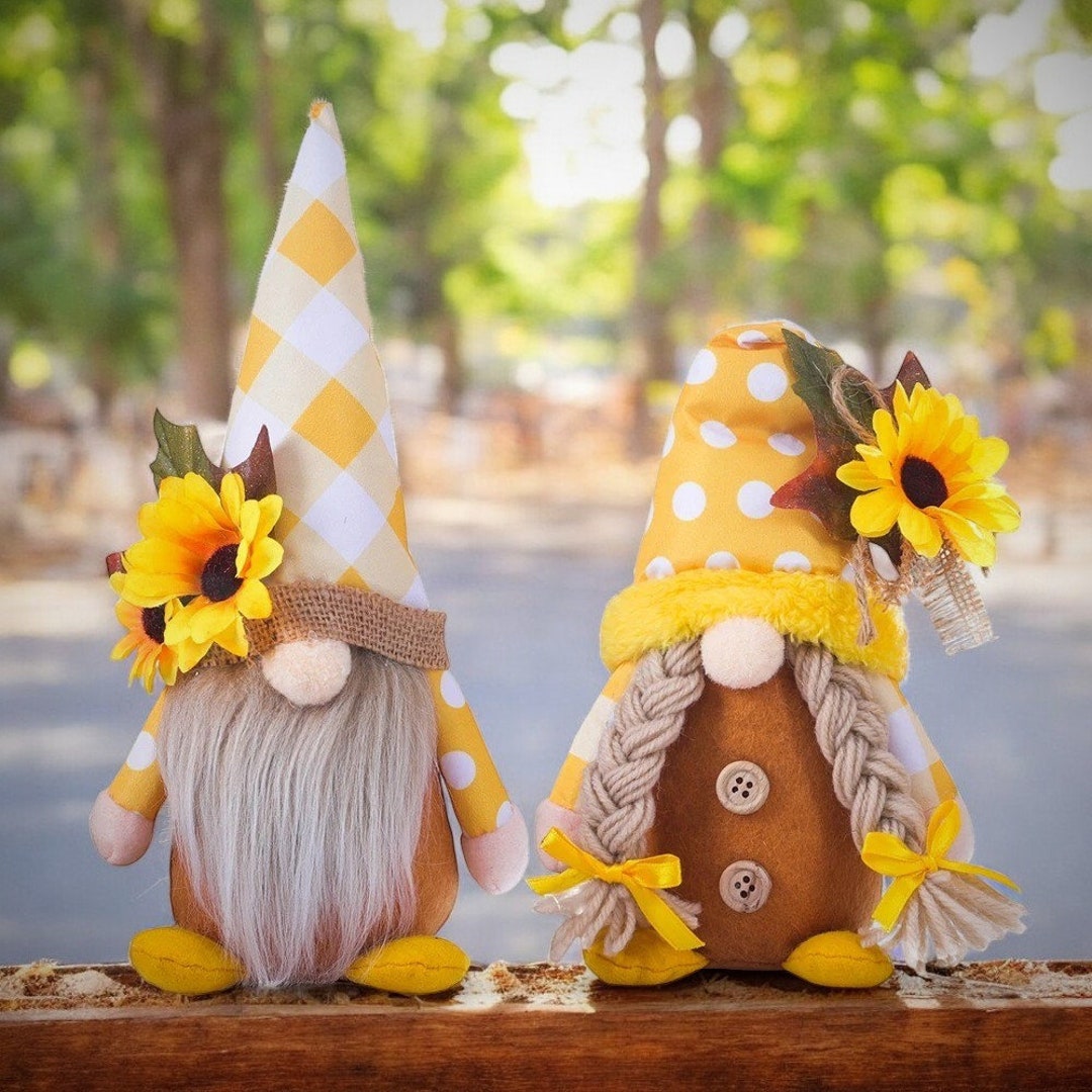 Fall Gnome Pair, Sunflower Gnome Fall Decor, Autumn & Thanksgiving ...