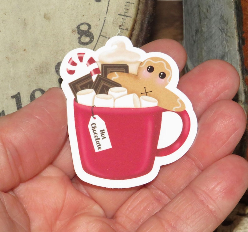 Sticker, Hot Chocolate, Gingerbread Man, Marshmallows, Candy Cane ...
