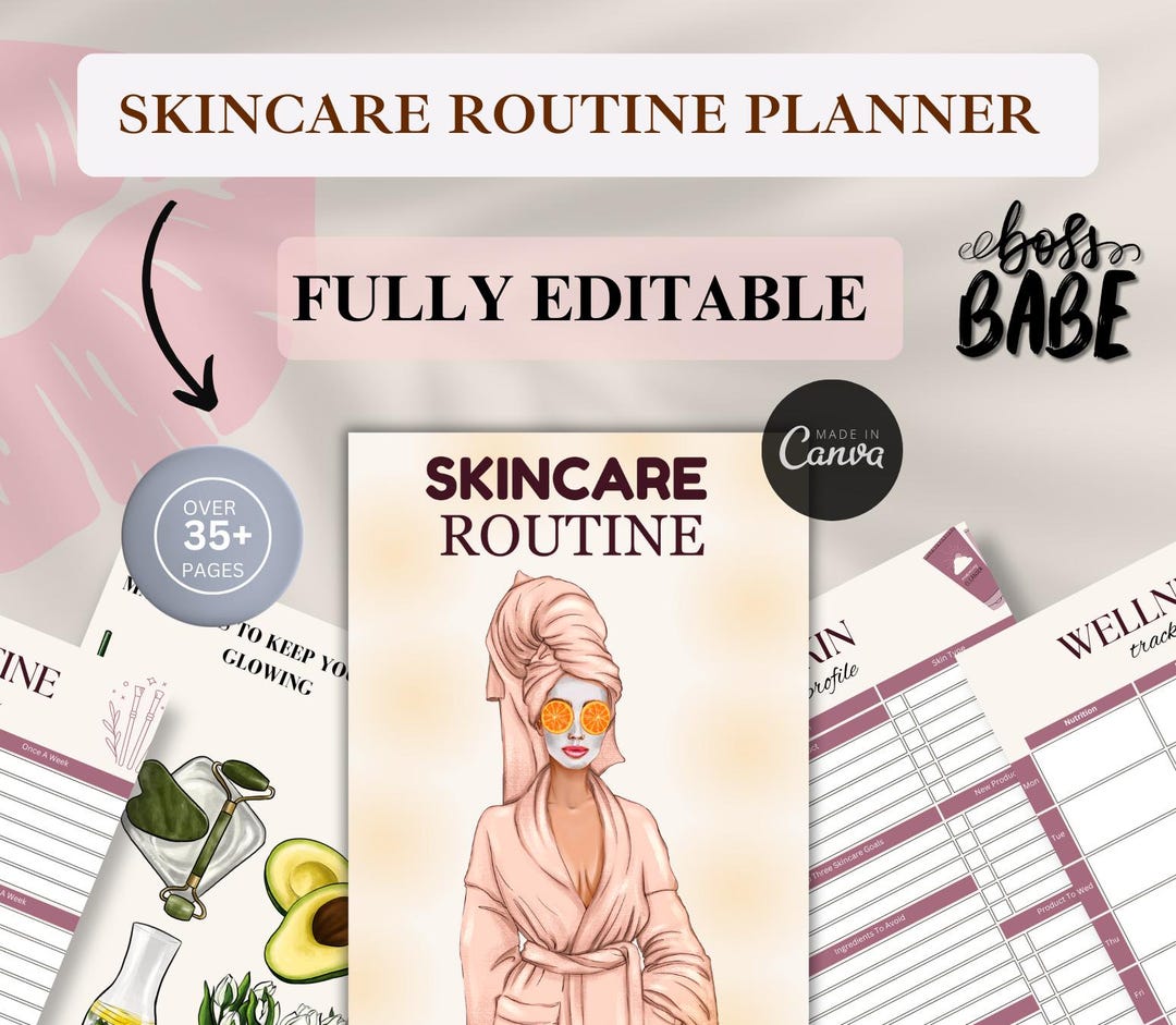 Skincare Routine Planner Printable, Beauty Planner, Daily Self Care ...