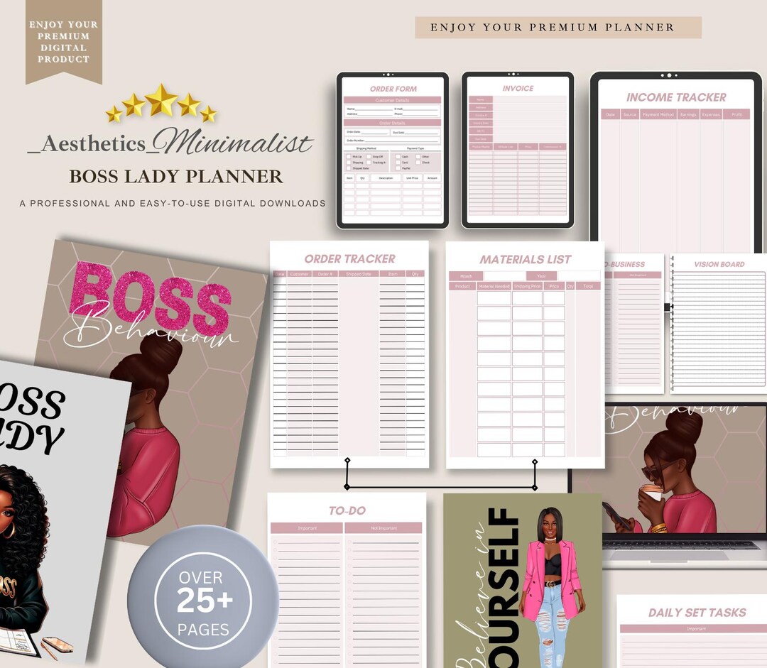 Girl Boss Planner Printable, Entrepreneur Planner for Women, Daily ...