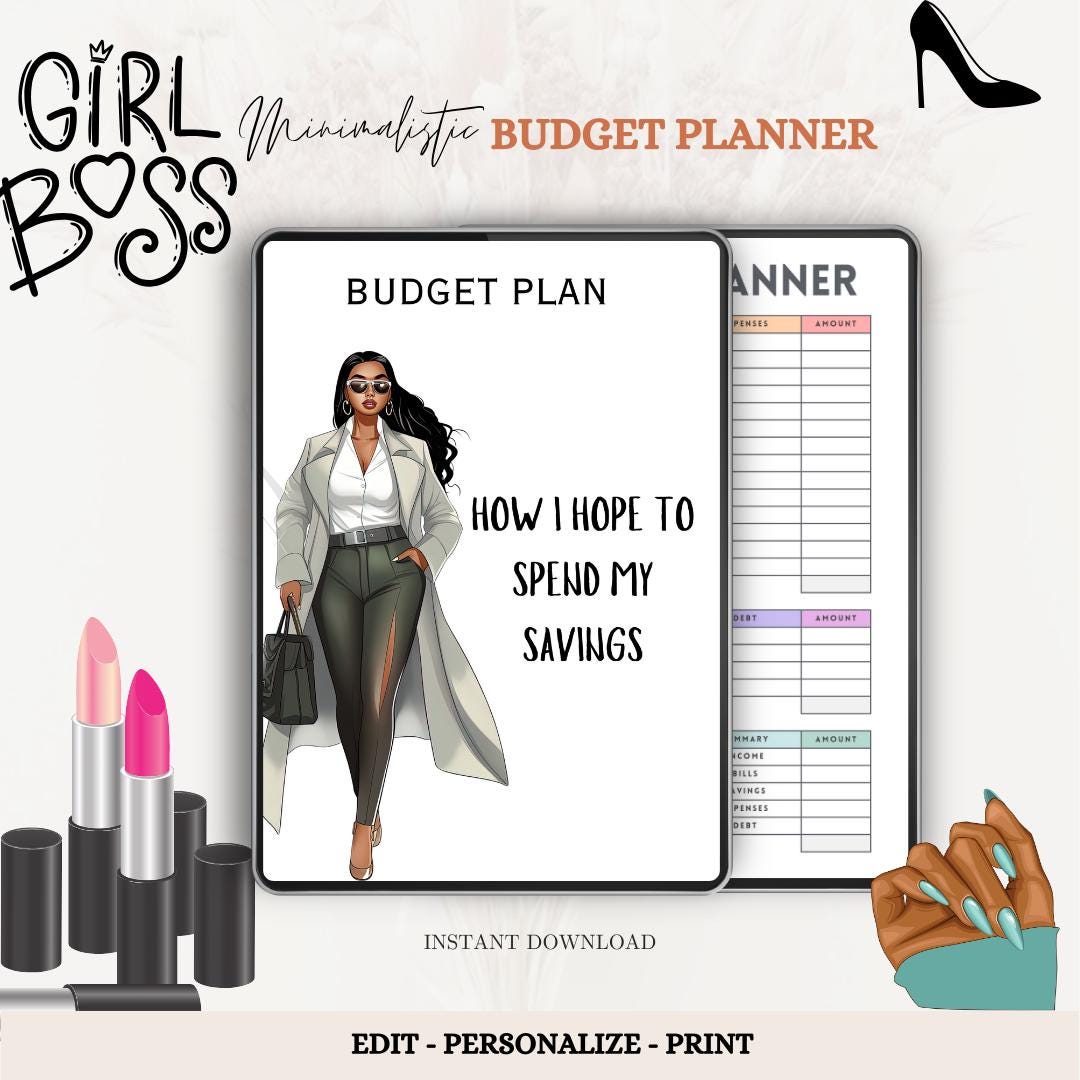 Budget Planner, EDITABLE Budget Template, PDF Printable Budget Tracker ...