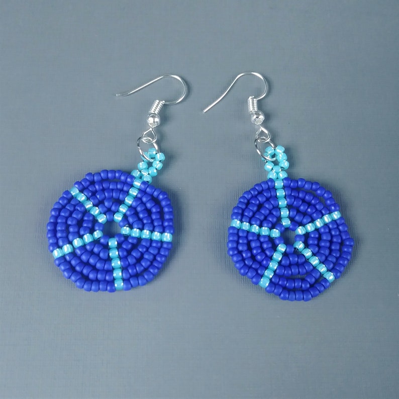 Cobalt Blue and Turquoise Seed Beaded Mandala Ethnic Style - Etsy
