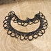 Black, Lacy Seed Bead Netted Collar Necklace With Hematite Colored Seed Bead Accents, 15.75 17. ...