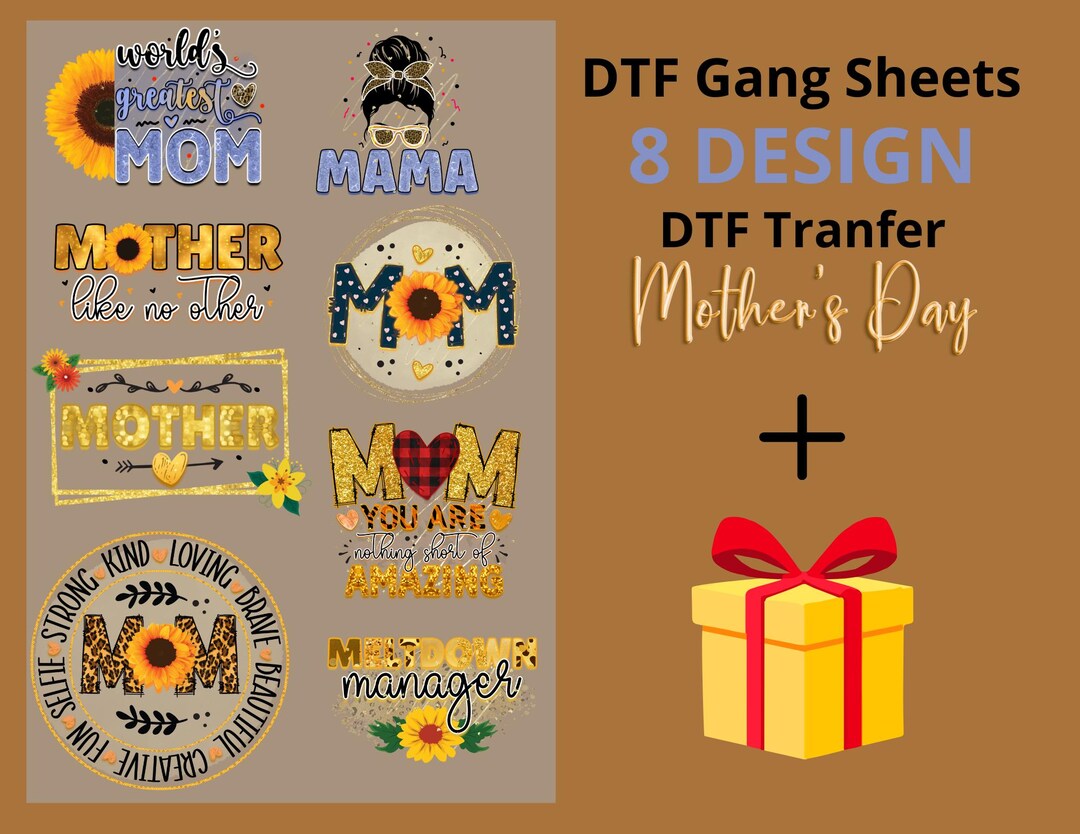 Dtf Gang Sheets Mothers Days/sun Flowers - Etsy