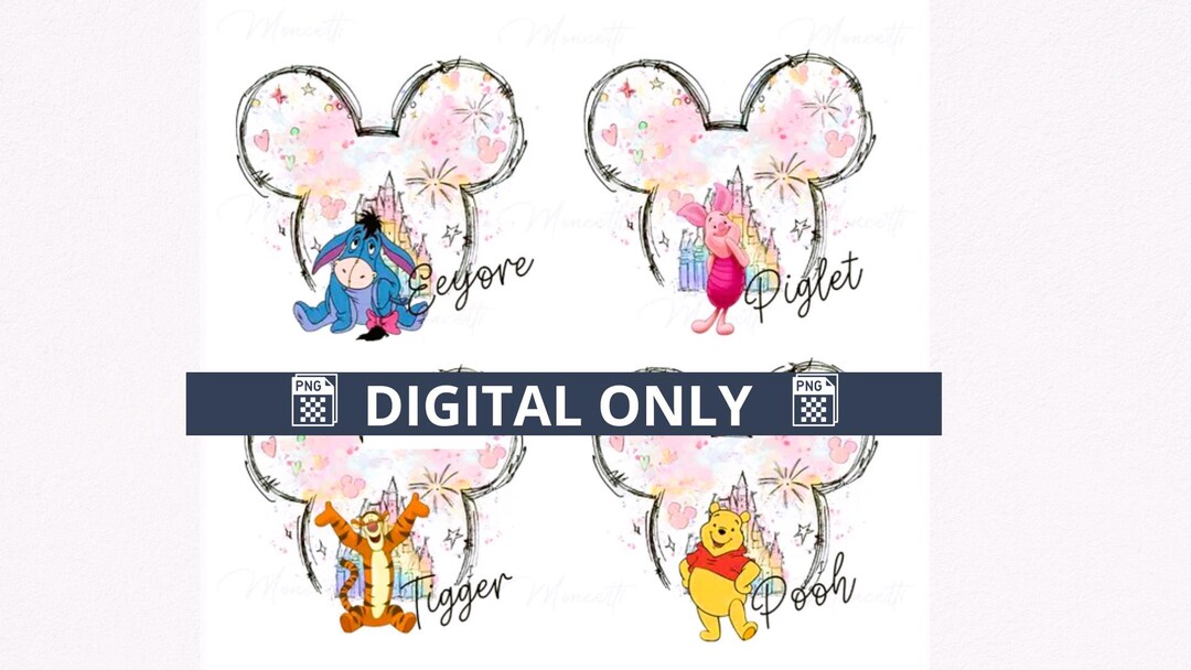 Winnie the Pooh Png Bundle, Winnie the Pooh Characters Png, Mouse Ears ...
