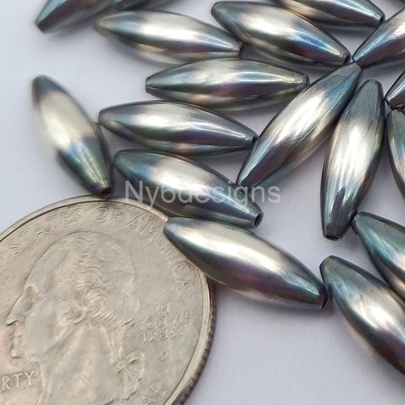 3x9mm Oxidized Desert Torpedo Pearl Beads Native American Jewelry ...