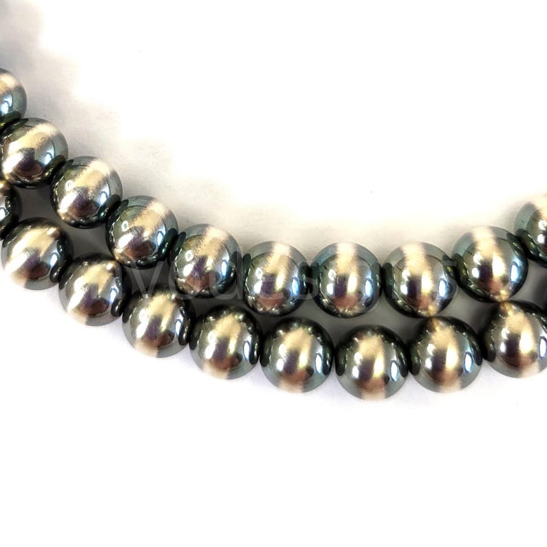 8mm Real Round Navajo Pearl .925 Sterling Silver Seamed Spacer Beads ...