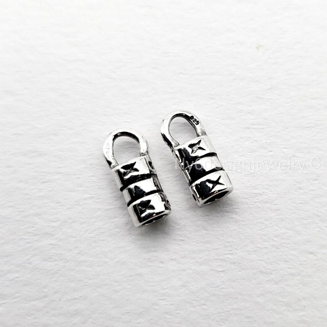 Sterling Silver Fancy End Caps – Cord Connector Jewelry Findings 2pcs ...