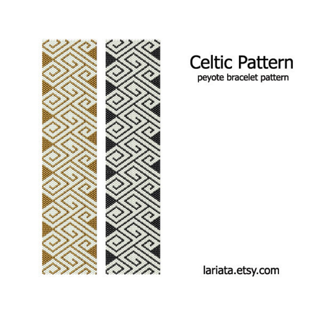 Celtic Pattern - Even Count Peyote Stitch Cuff Bracelet Beading Pattern ...