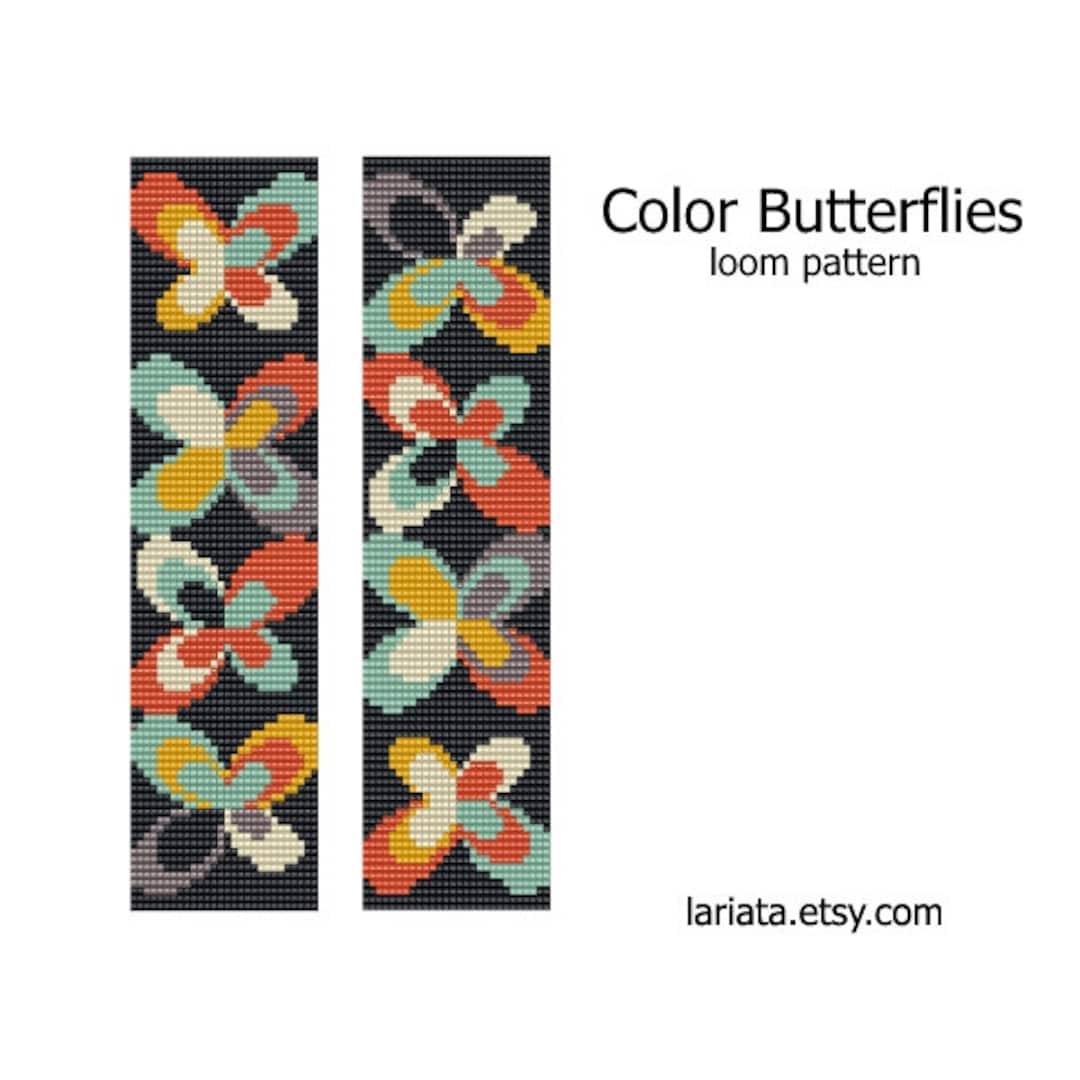 Color Butterflies - Bead LOOM Cuff Bracelet Beading Pattern INSTANT ...