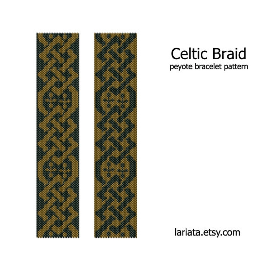 Celtic Braid - Even Count Peyote Stitch Cuff Bracelet Beading Pattern ...