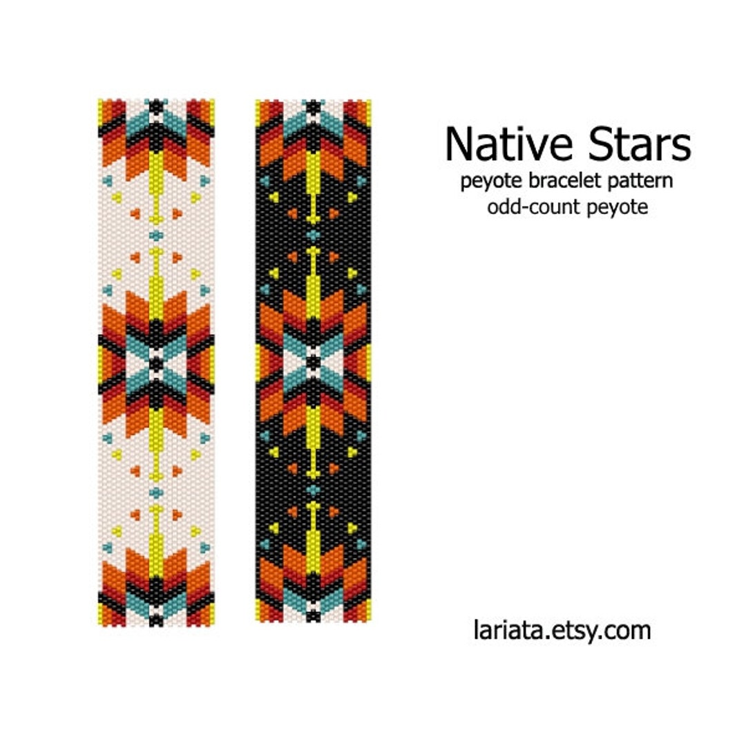 Native Stars - Odd Count Peyote Stitch Cuff Bracelet Beading Pattern ...