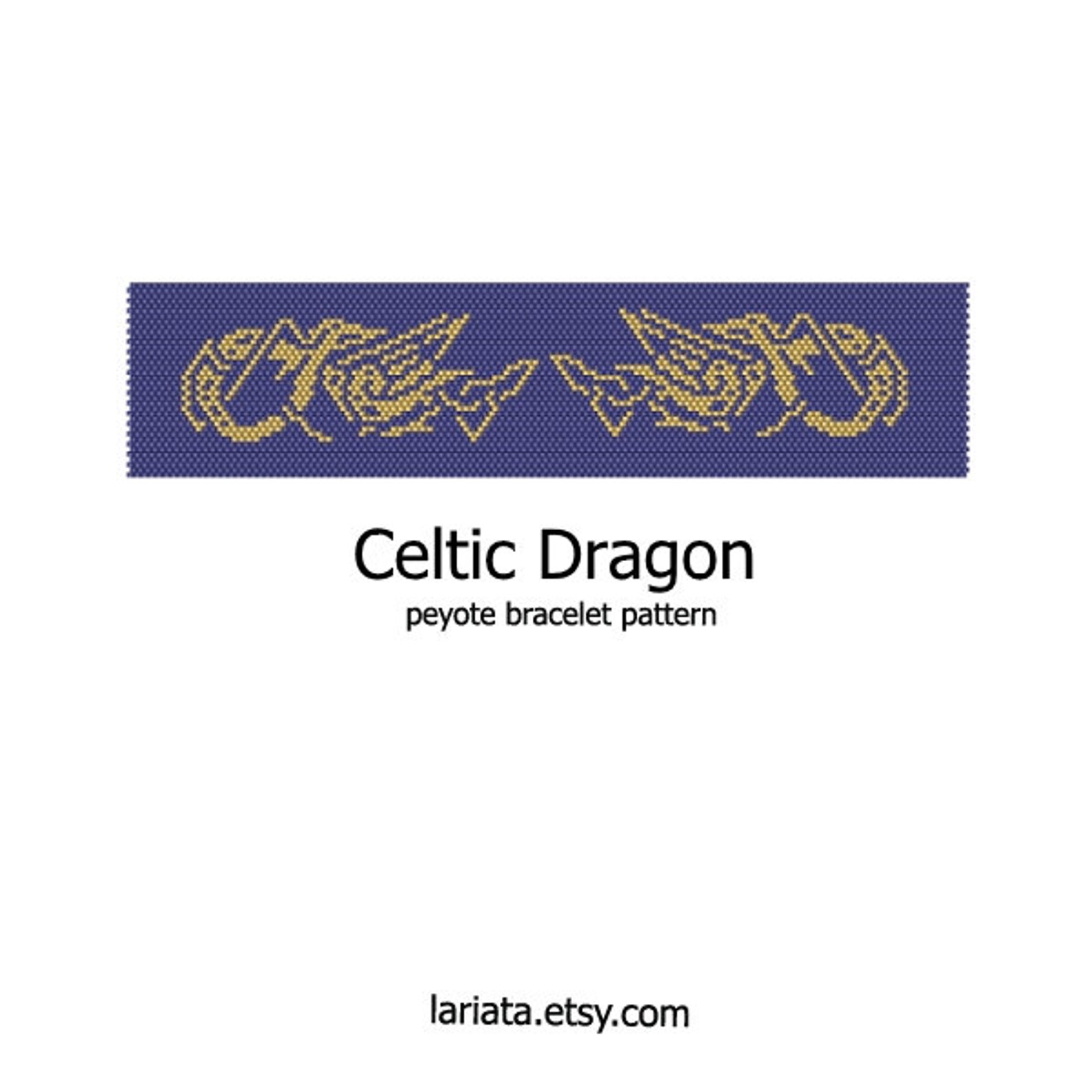 Celtic Dragon - Even Count Peyote Stitch Cuff Bracelet Beading Pattern ...