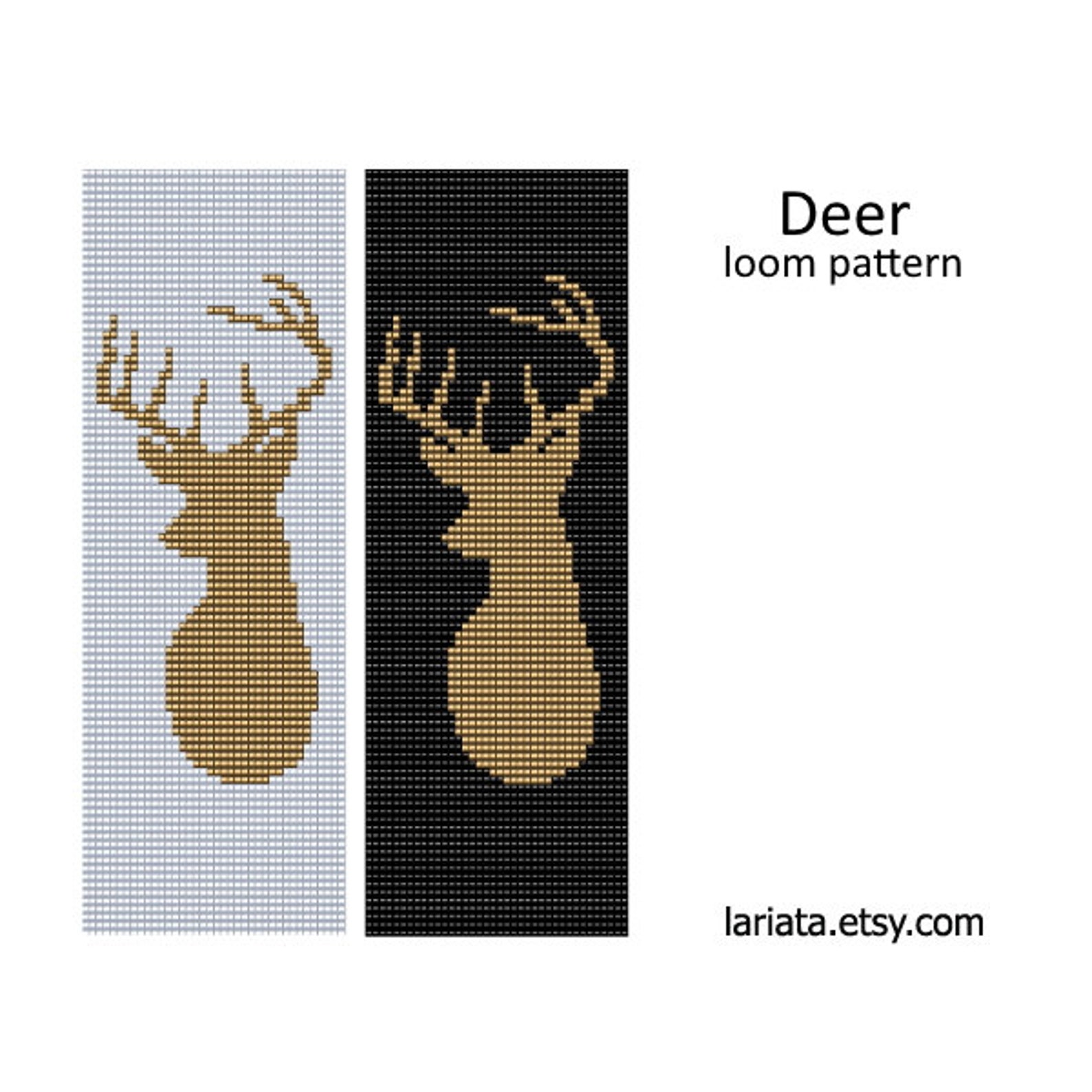 Deer - Bead LOOM Cuff Bracelet Beading Pattern INSTANT DOWNLOAD Wild ...