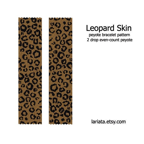 INSTANT DOWNLOAD even count peyote pattern cheetah animal print 2 drop ...