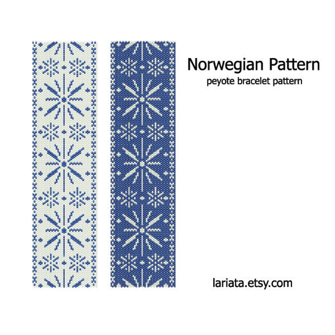 Norwegian Pattern - Even Count Peyote Stitch Cuff Bracelet Beading ...