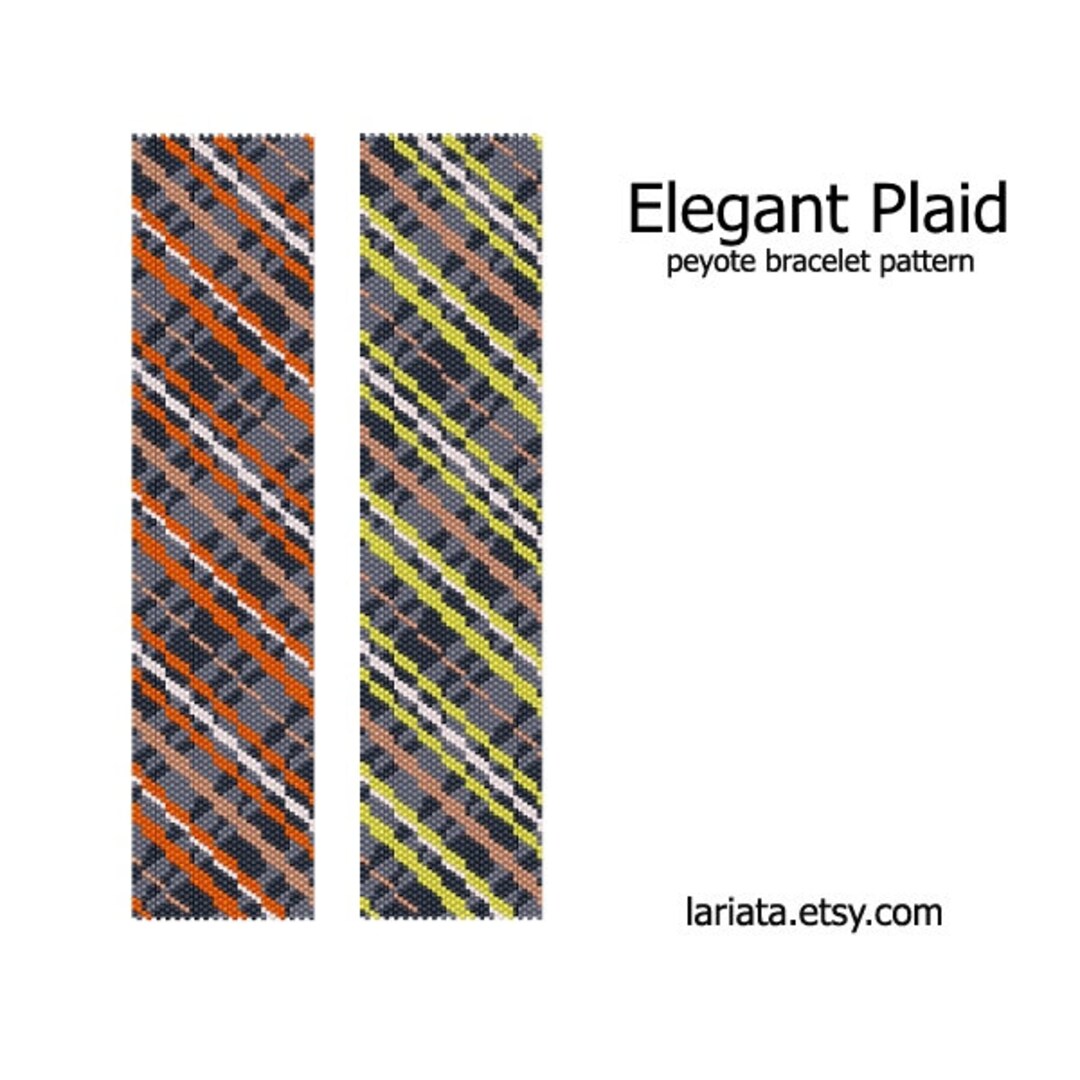 Elegant Plaid - Even Count Peyote Stitch Cuff Bracelet Beading Pattern ...
