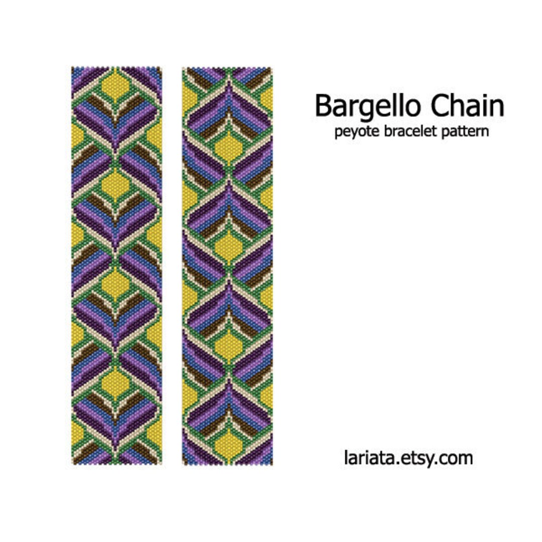 Bargello Chain - Even Count Peyote Stitch Cuff Bracelet Beading Pattern ...