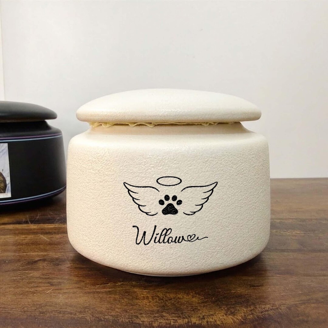 Personalized Pet Urn With Custom Symbol & Font - Dog Cat Cremation Urn ...