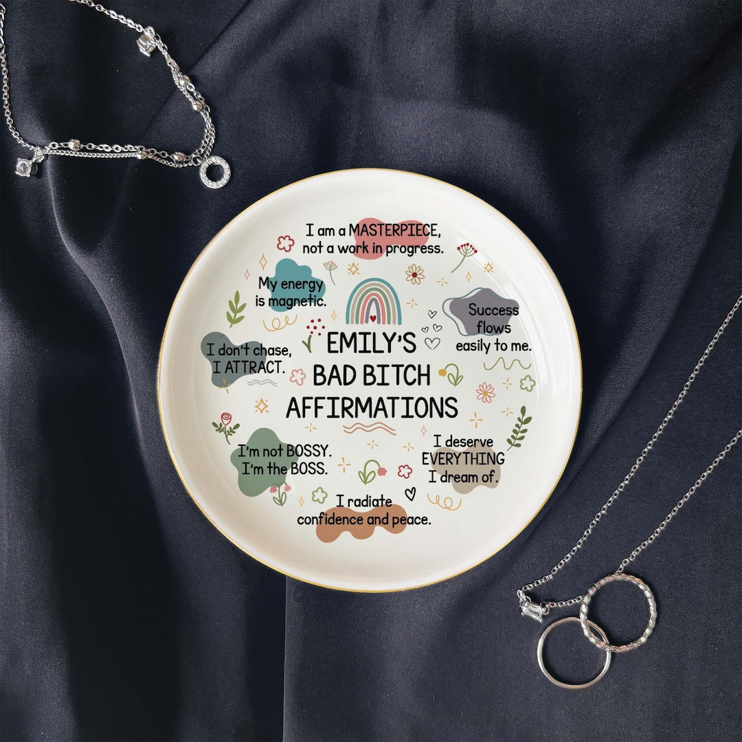 Personalized Swear Affirmations Jewelry Dish, Bad Bitch Affirmations ...