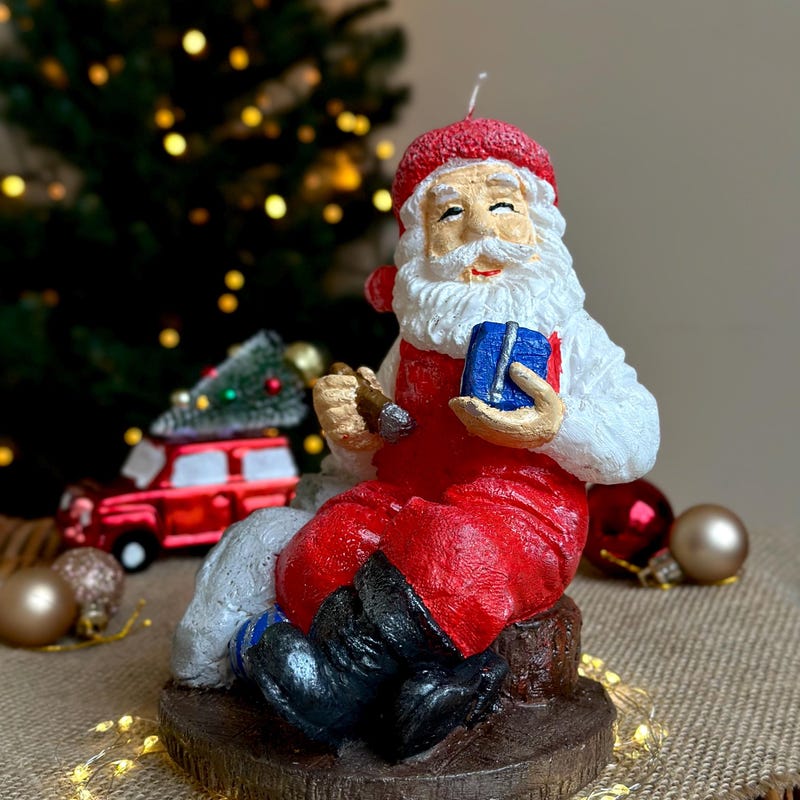 Santa Candles - Etsy