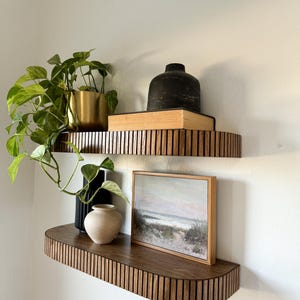Custom Rounded Fluted Floating Shelf - Etsy