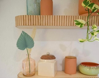 Custom Floating Fluted Shelf | Mid-century | Wall Shelf | Kitchen ...