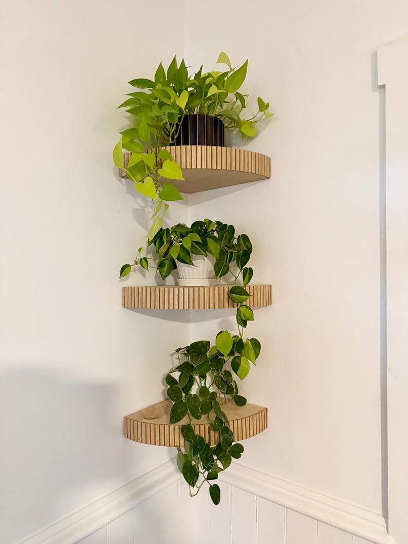 Floating Fluted Corner Shelf (large) - Etsy
