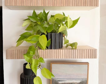 Custom Floating Fluted Shelf | Mid-century | Wall Shelf | Kitchen ...