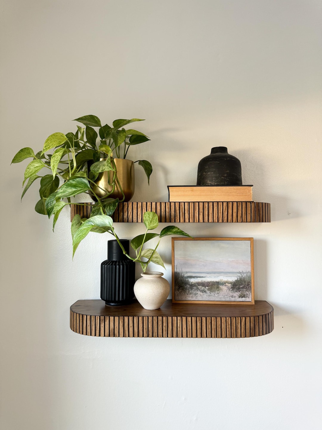 Custom Rounded Fluted Floating Shelf - Etsy