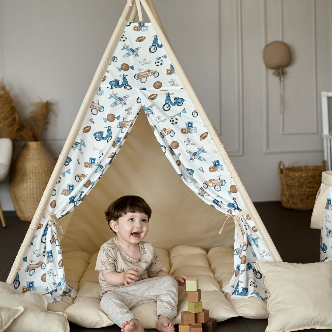 Teepees for Kids Childs Wigwams Cute Print Non Toxic Tent Colorful Tipi ...