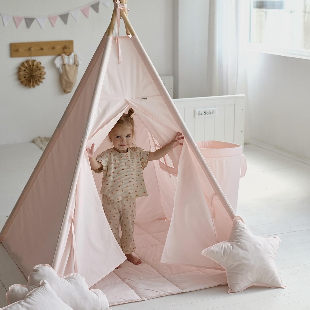 Kids Tent Cute Large Cotton Teepees for Kids Birthday Gift for Toddler ...
