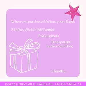 5 Printable Halsey Lucky Sticker A4 Png, Transparent Background Option ...