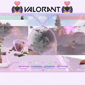 Valorant Overlay girly Purple Pink With Heart for Twitch or Other Use ...