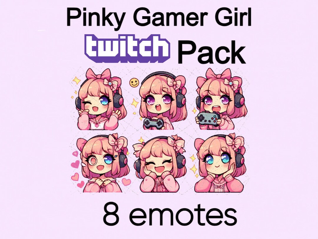 Twitch Emotes - Pinky Gamer Girl - Etsy