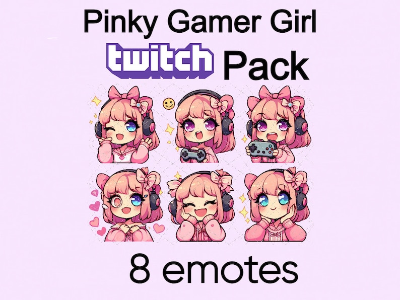 Twitch Emotes Pinky Gamer Girl - Etsy