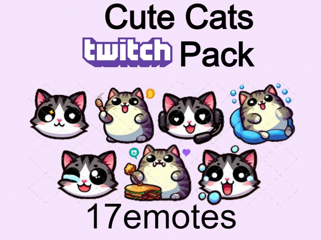 Cute Cats Twitch Emote Pack - Cute Cats Twitch Pack - Etsy
