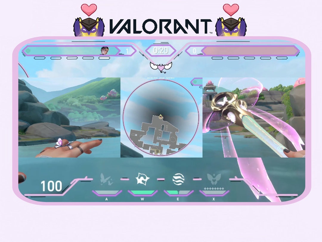 Valorant Overlay (girly Purple Pink With Heart) for Twitch or Other Use ...