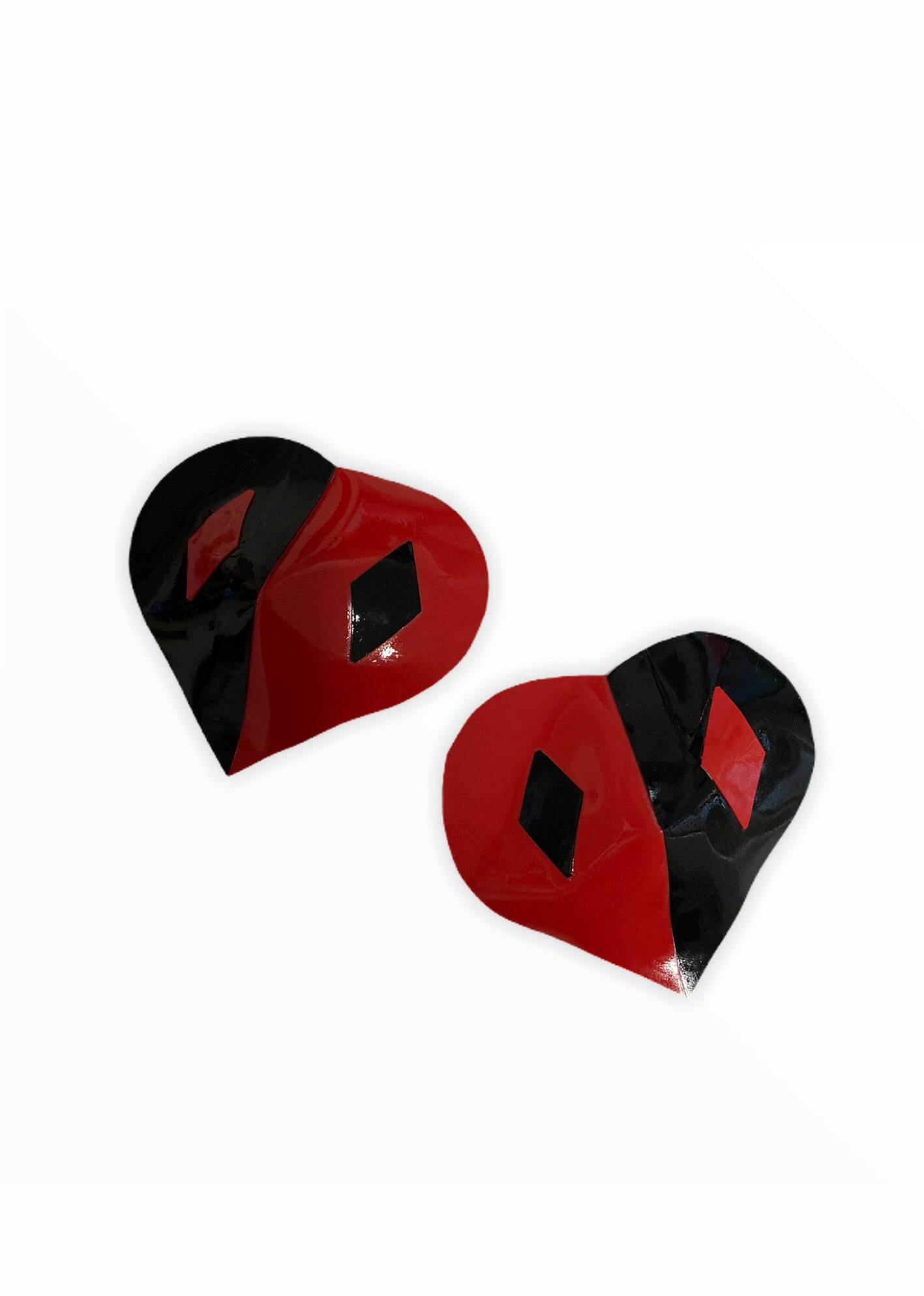 Latex clothing Harley pasties a pair in Black and Red or | Etsy