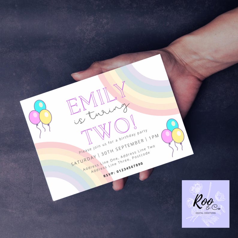 Birthday Party Invitation Template (digital Download) - Customisable ...