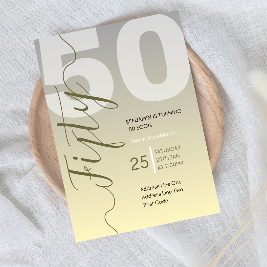 Modèle d'invitation à une fête des cinquante (50e) (téléchargement ...