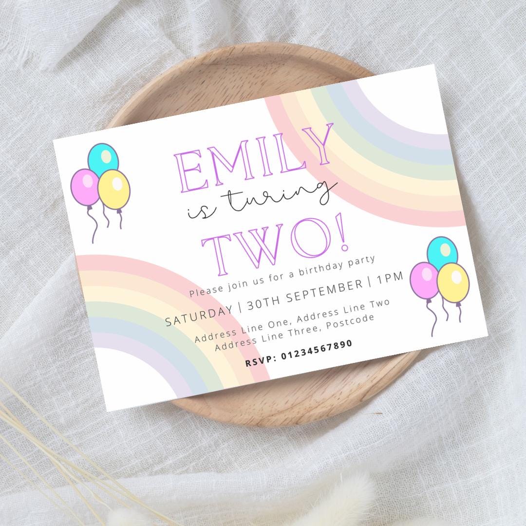 Birthday Party Invitation Template (digital Download) - Customisable ...