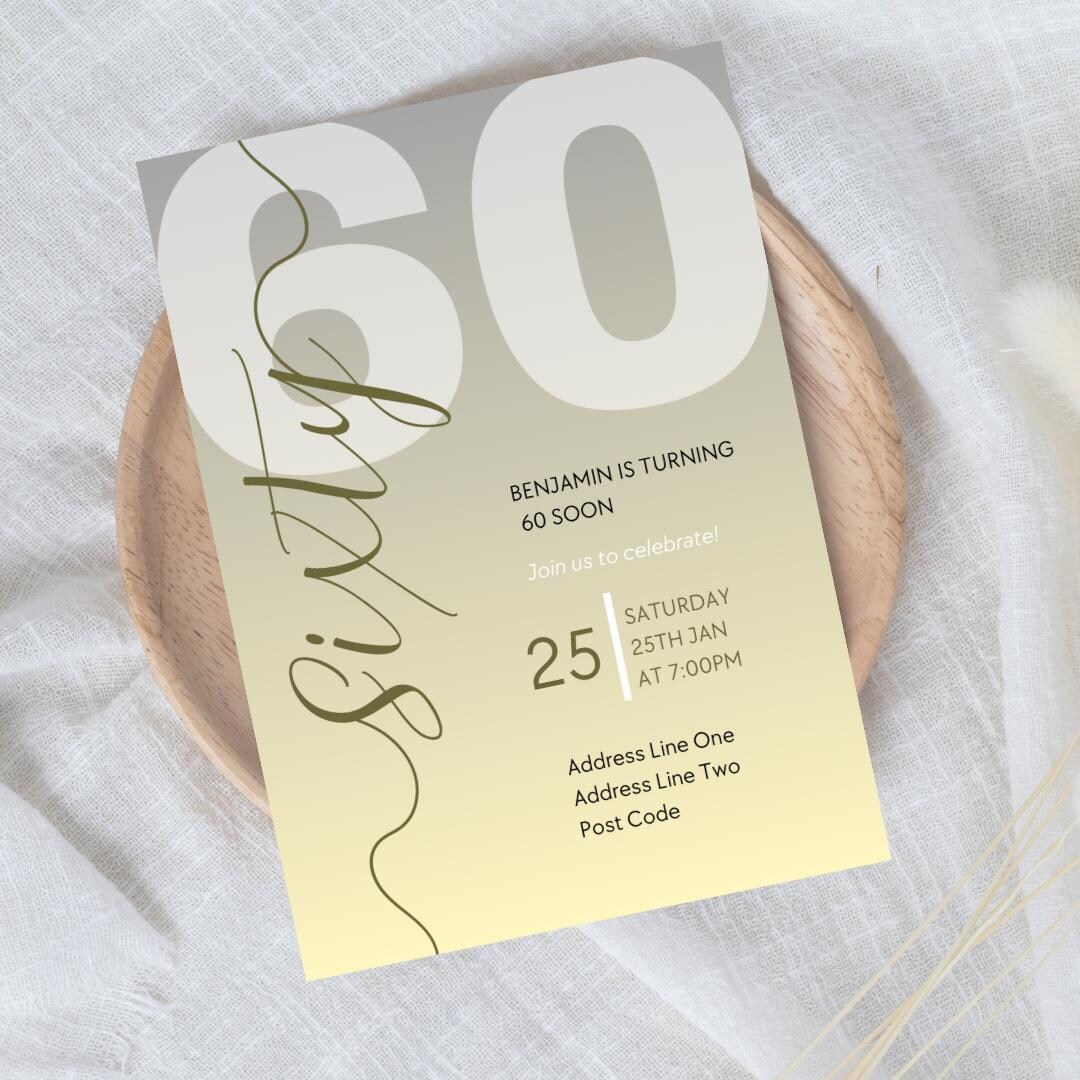 Sixty (60th) Party Invitation Template (digital Download ...