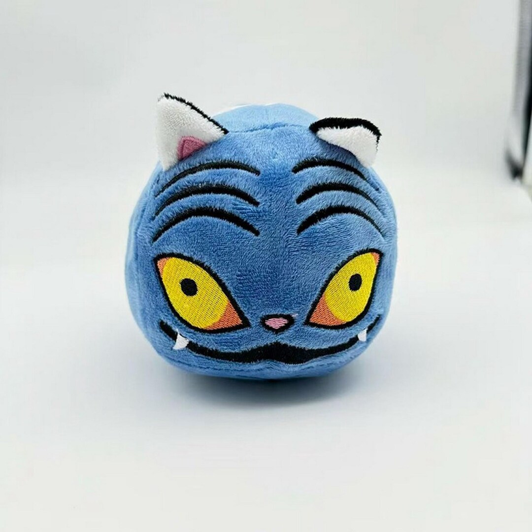 Blue Tiger Plush Pillow, Chubby Tiger Stuffed Toy, Cute Round Animal ...