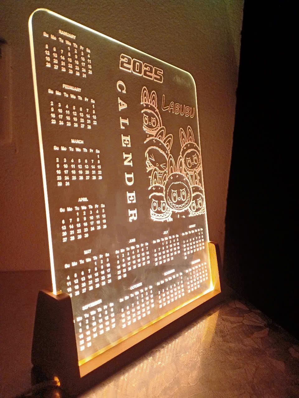 Table Lamp Calendar 2025, Desk Calendar Night Light, Desk Calender - Etsy