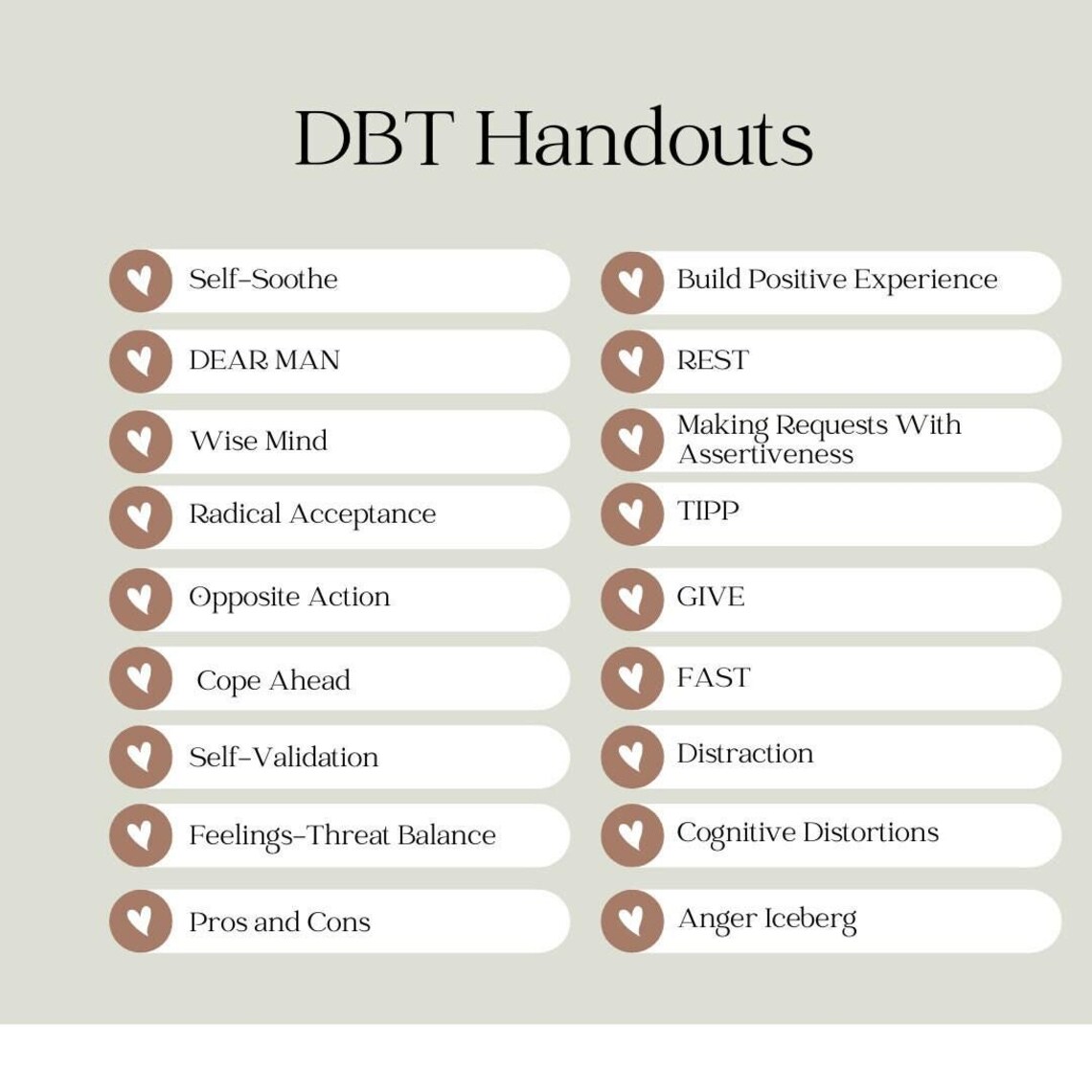 DBT Handouts - Etsy