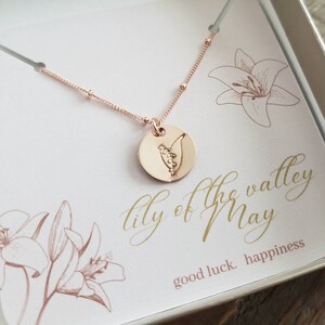 June Birth Flower Necklace, Rose Charm Necklace, June Birthday Gift for ...