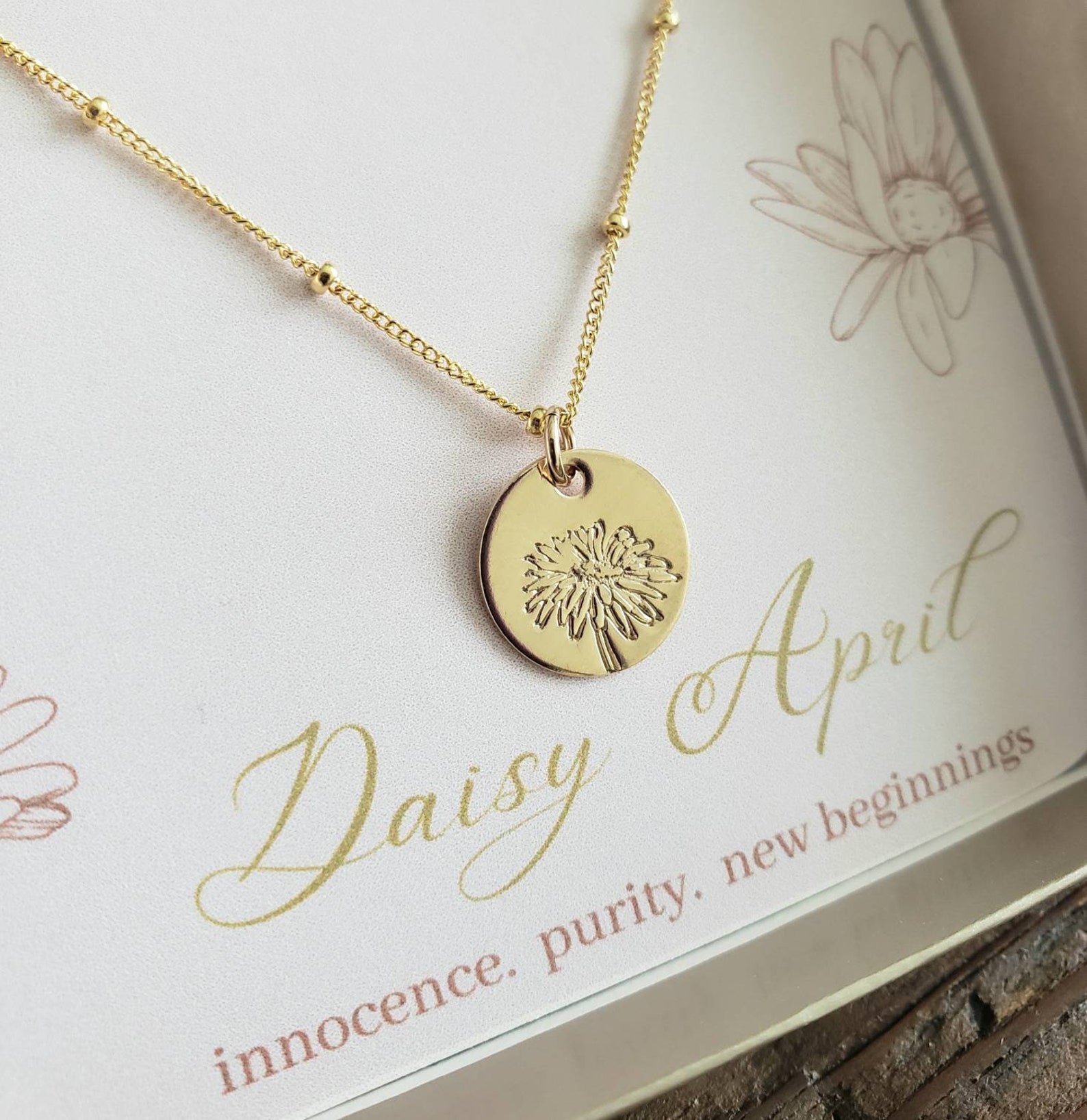 June Birth Flower Necklace, Rose Charm Necklace, June Birthday Gift for ...